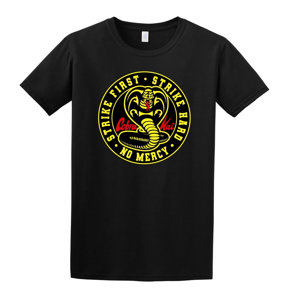 Cobra Kai - Strike First, Strike Hard, No Mercy Black T-Shirt - Walmart.com