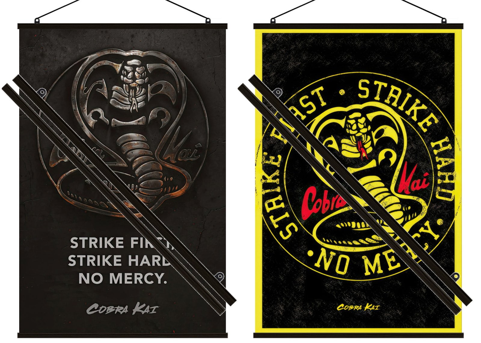 Cobra Kai - TV Show Poster Set (Logo & Emblem - No Mercy) (Size: 24" x ...