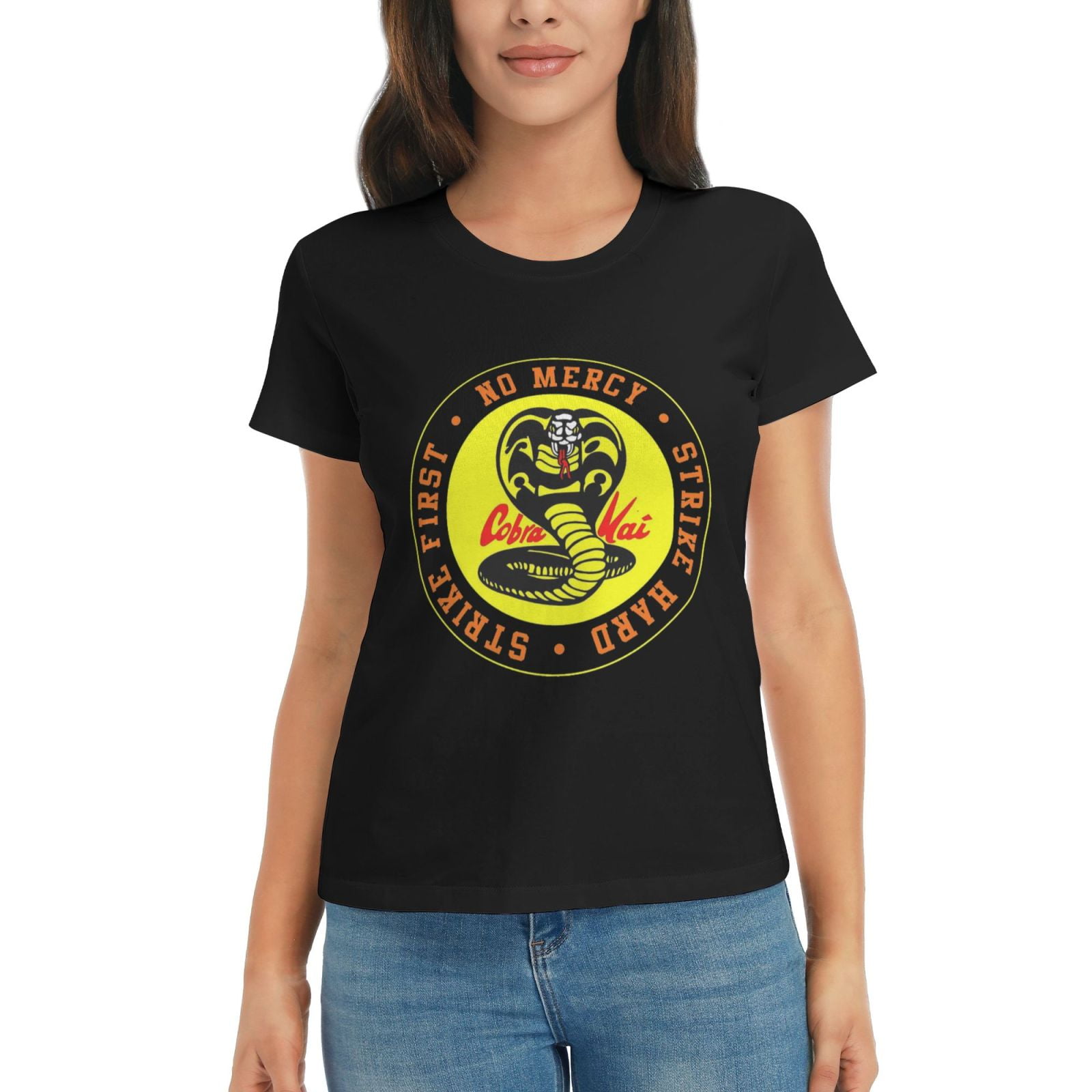 Cobra Kai Women'S Perfect Short Sleeve Tees Fashion Tops Loose Fit Lightweight Sexy Short ...