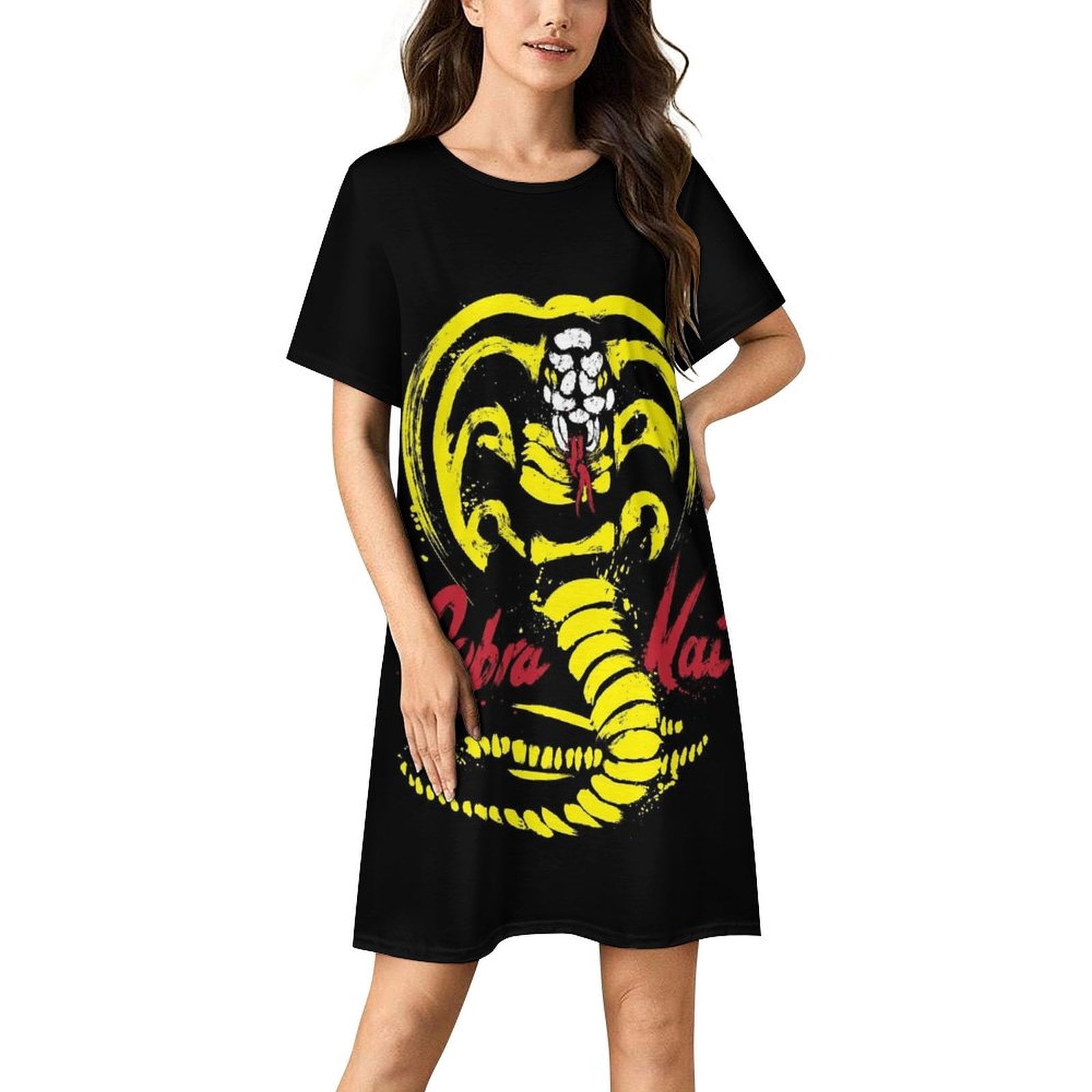 Cobra Kai Women's Nightgown Sleepwear Nightdress Short Sleeves Night ...