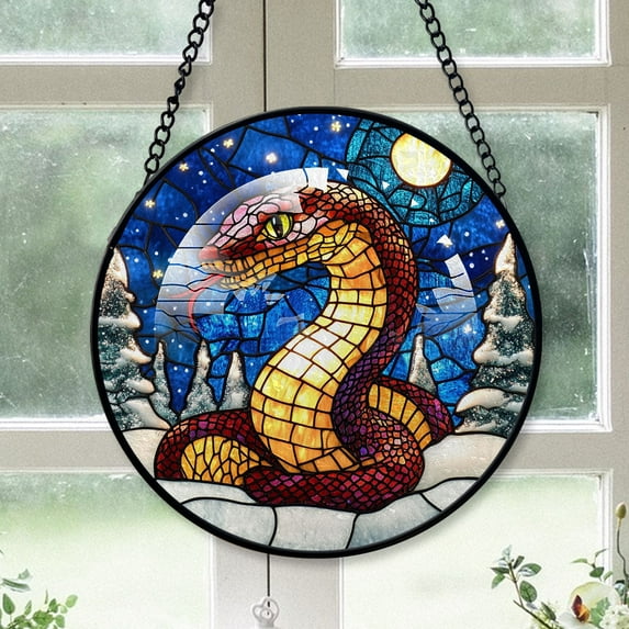 Cobra Ornament Christmas 2025, CobraStained Glass Window Hanging ...