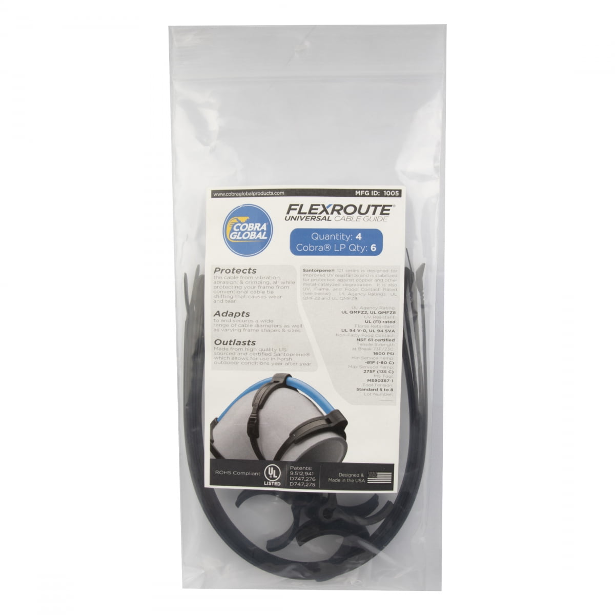 Cobra Products FlexRoute Clips & Ties Cable guide SM 4.8-6.5mm Black ...