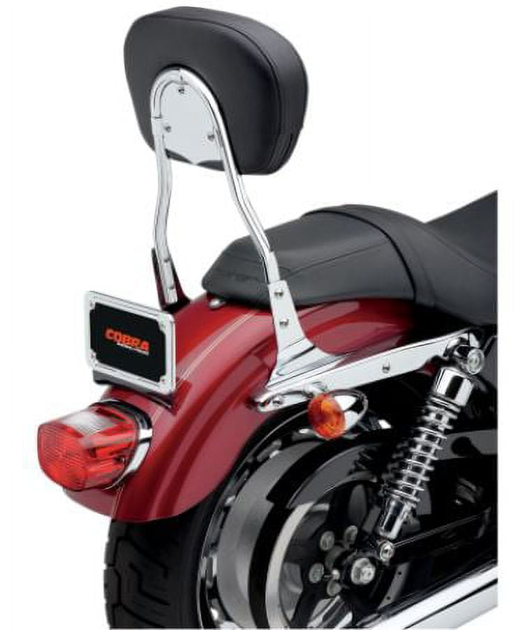 Cobra Round Short 14" Chrome Sissy Bar Backrest (602-1300) - Walmart.com