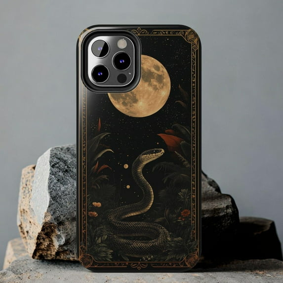 Cobra Snake Celestial Full Moon Mystic Phone Case with iPhone 17 to 11 ...
