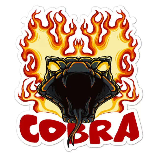 Cobra Snake Flames Sticker Indoor Outdoor Phone Decal Water Bottle ...