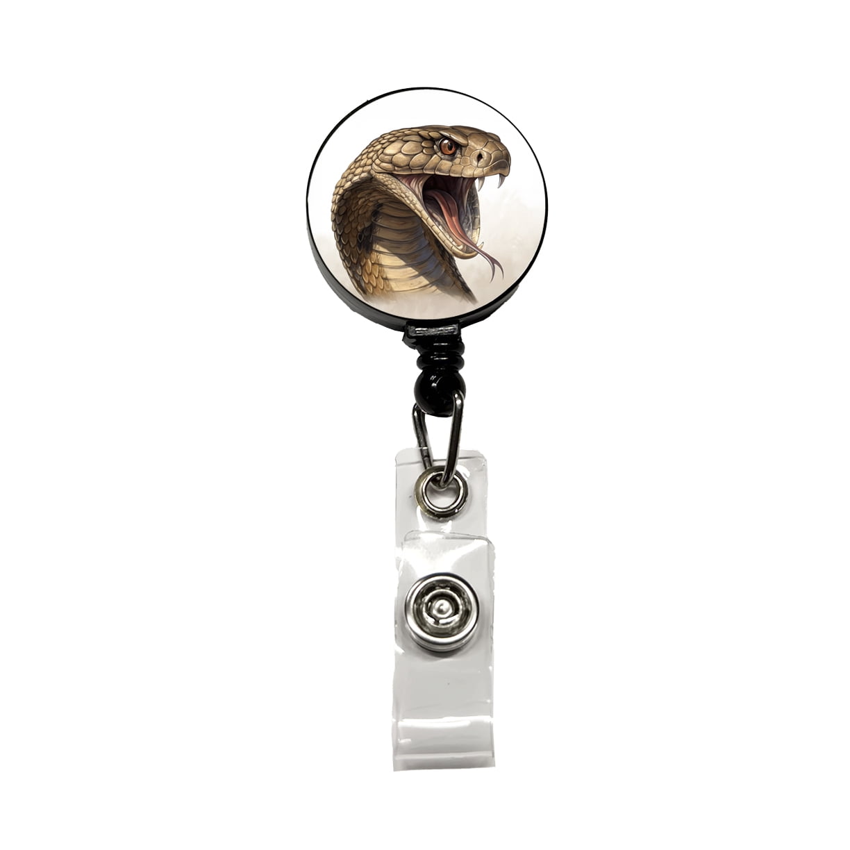 Cobra Snake Head Close-up Scary Reptile Retractable Reel ID Badge Key ...
