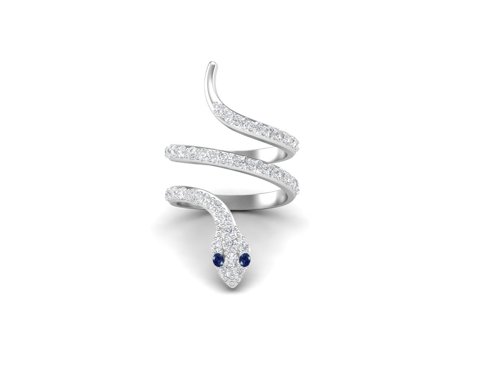Cobra Snake Ring, Micro Pave Set Diamond Engagement Ring, Swirl Wrap ...