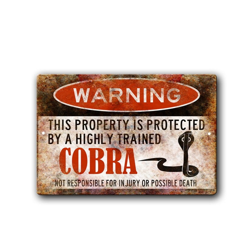Cobra Snake Sign, Warning Cobra Sign, Snake Caution Sign, Pet Gift ...