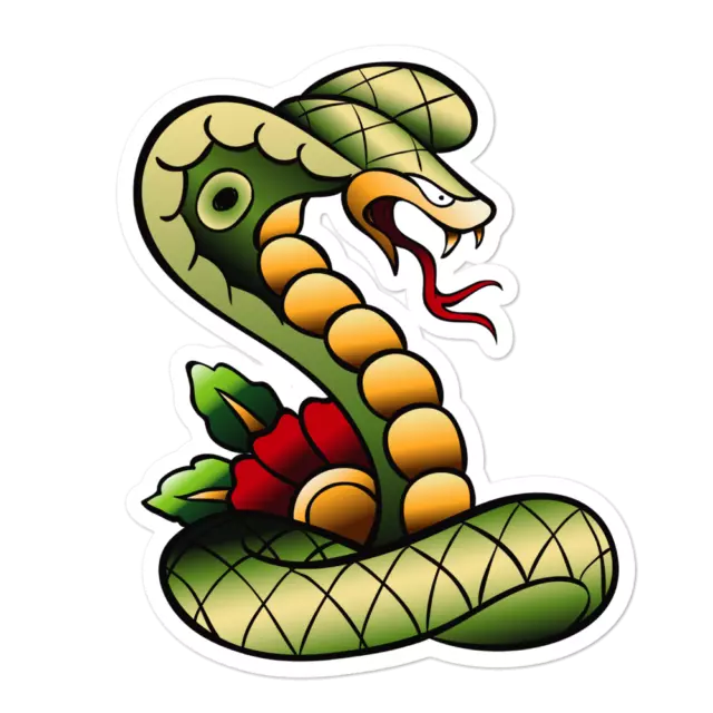 Cobra Sticker Americana Tattoo Phone Decal Water Bottle Stickers Car ...