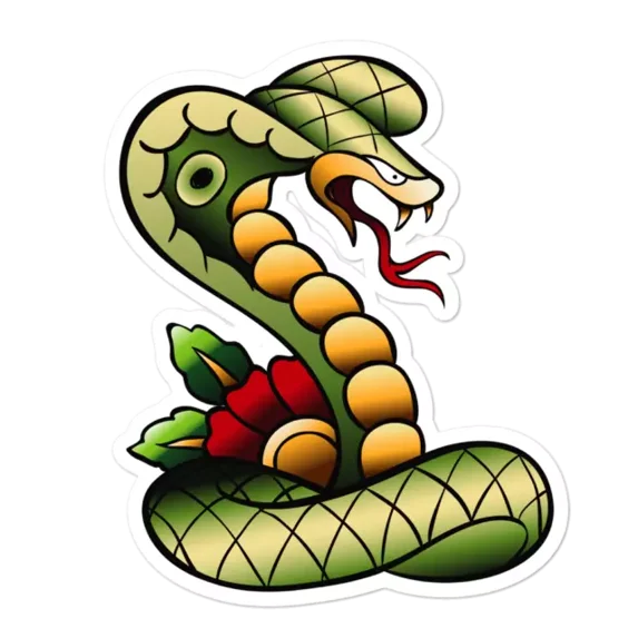 Cobra Sticker Americana Tattoo Phone Decal Water Bottle Stickers Car ...