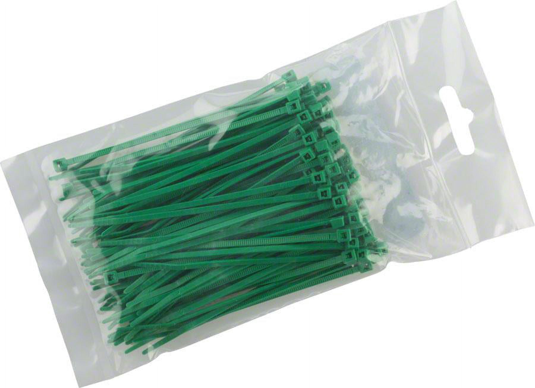 Cobra Ties 6" x 18lb (155 x 2.5mm) Miniature Zip Ties, Green, Bag of ...
