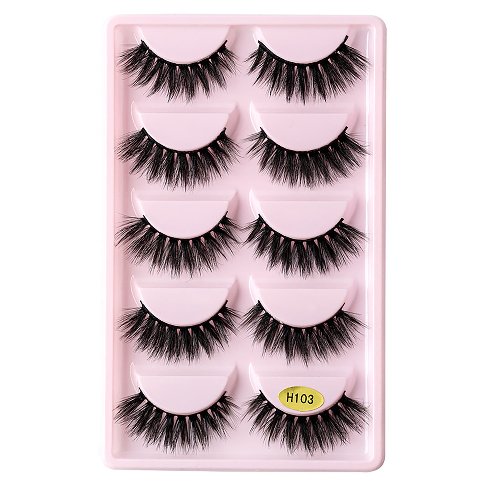 Cobrcref False Eyelash Transparent Stem 5 Pair Occidental Eyetail ...