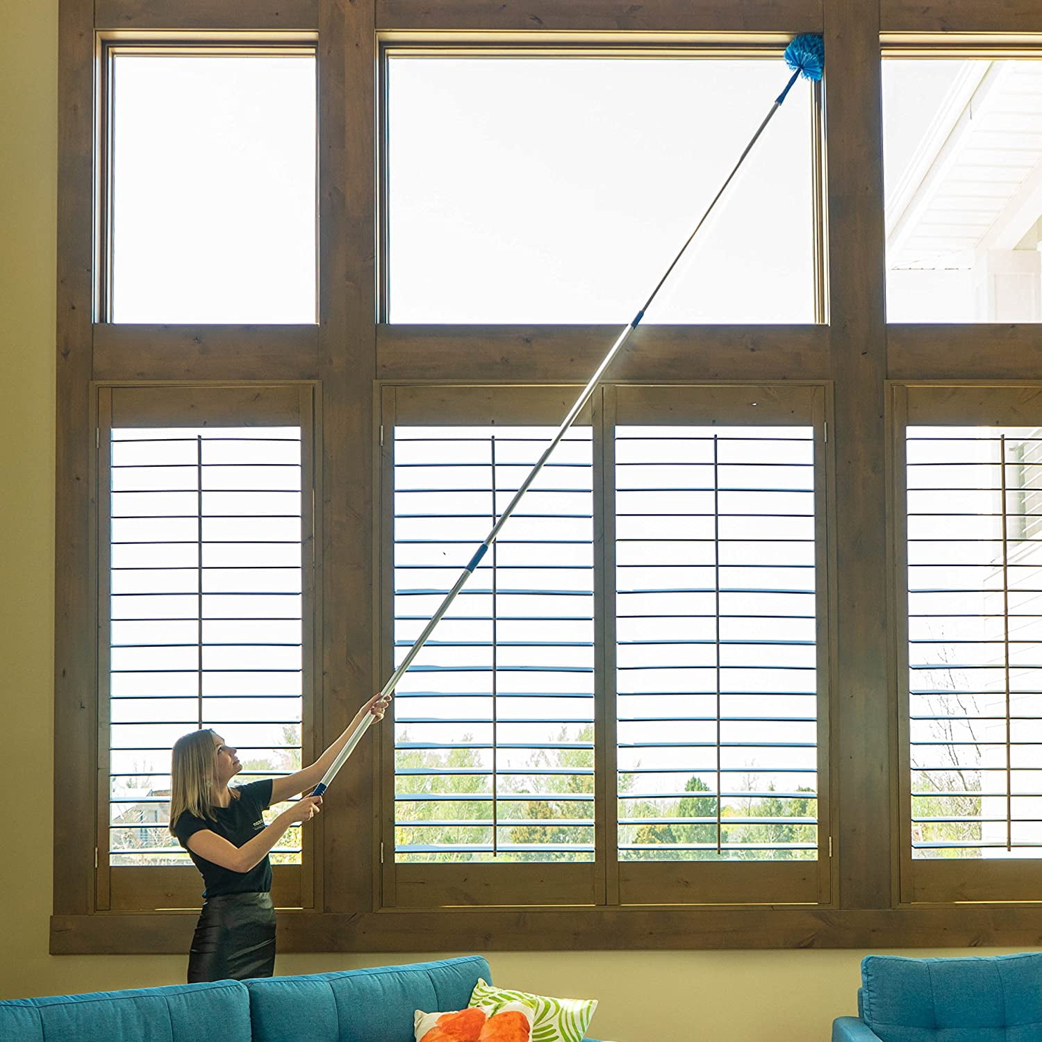 Cobweb Duster, Extendable Reach 20 feet, Ceiling Fan Duster | 3-Stage ...