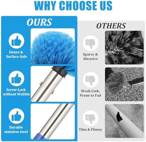 Cobweb Duster with Extension Pole, 10 FT Long Duster for High Ceilings ...