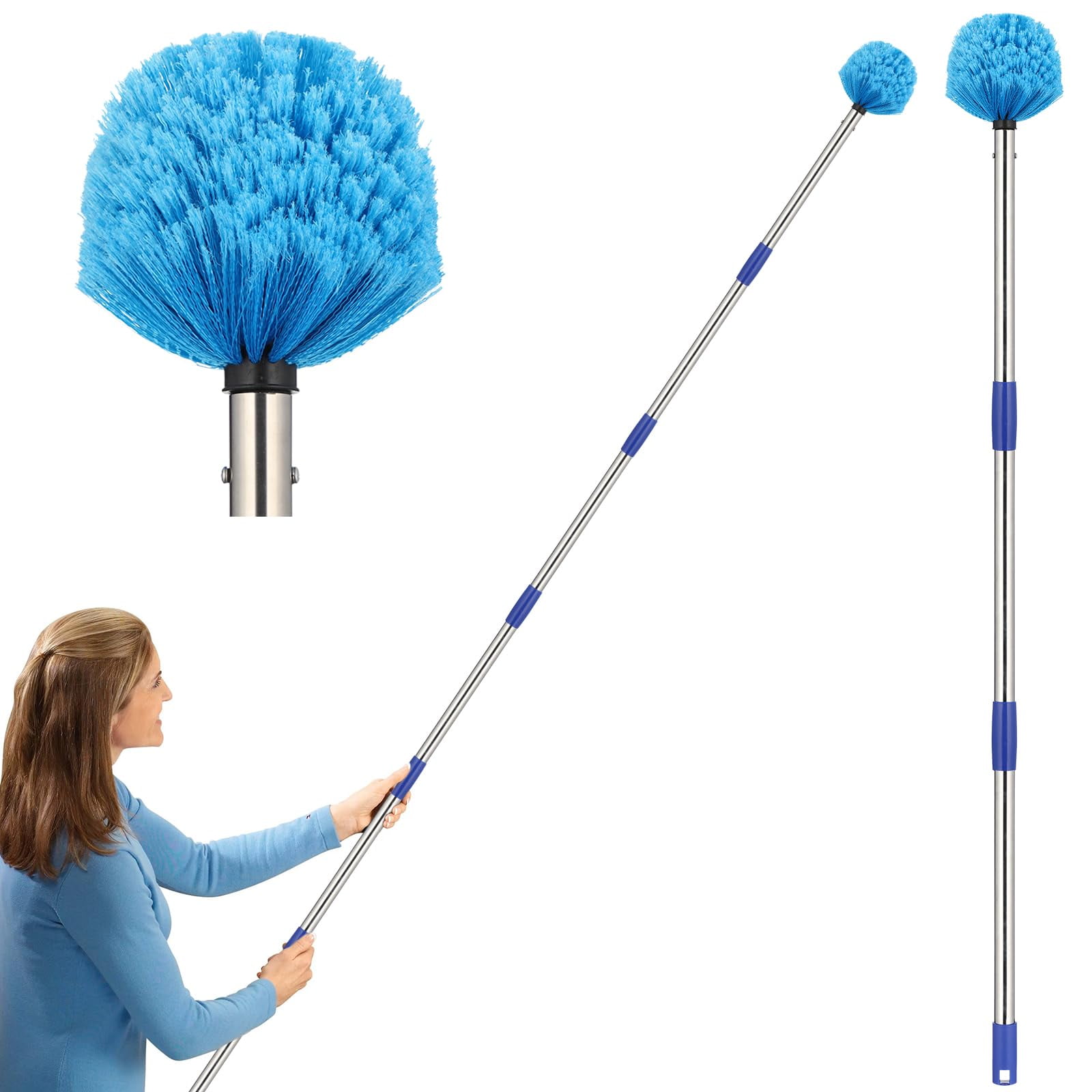 Cobweb Duster with Extension Pole, Outdoor Spider Web with 6 ft Long ...