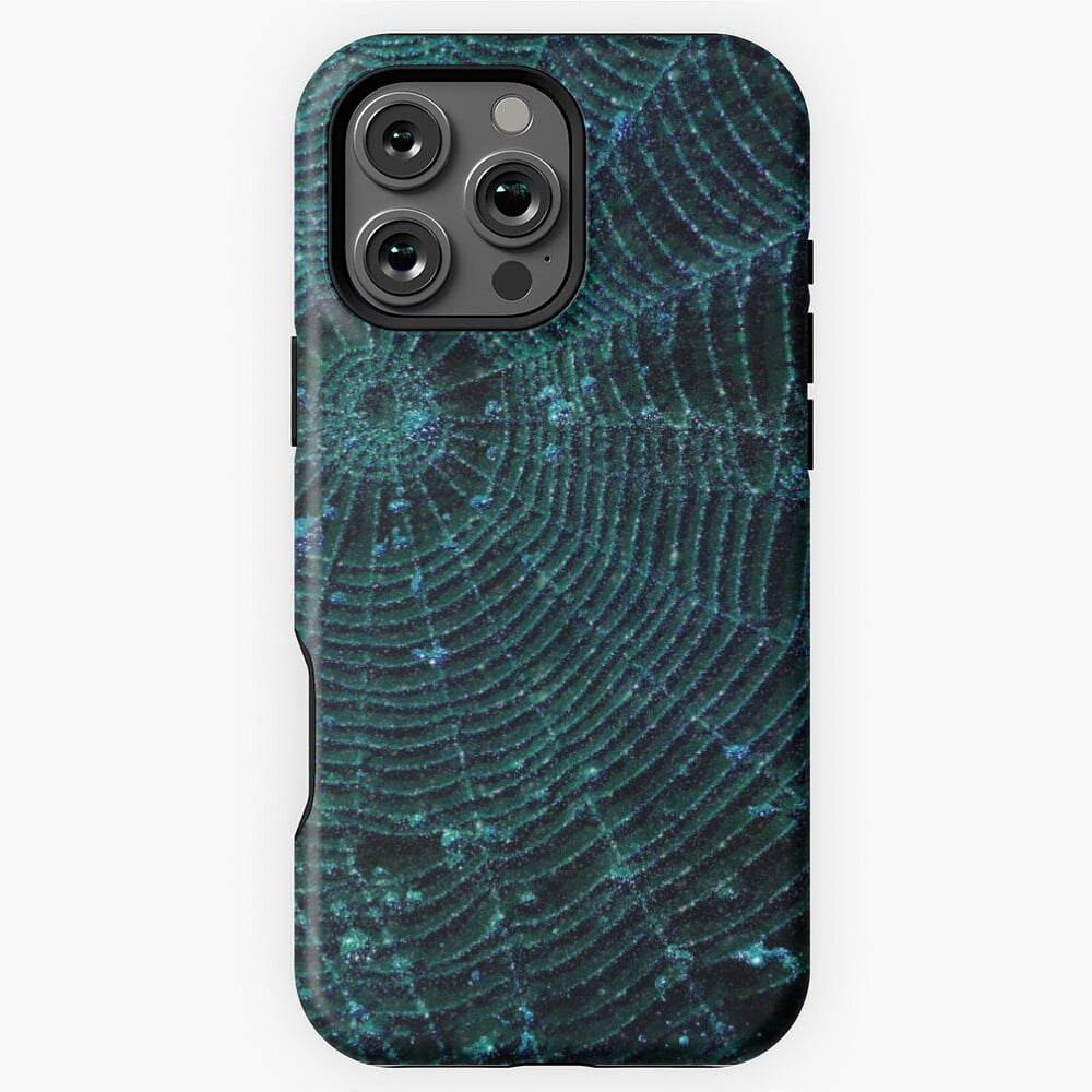 Cobwebs Pattern Blue Spider Web Phone Case for iPhone 16 15 14 13 12 11 ...