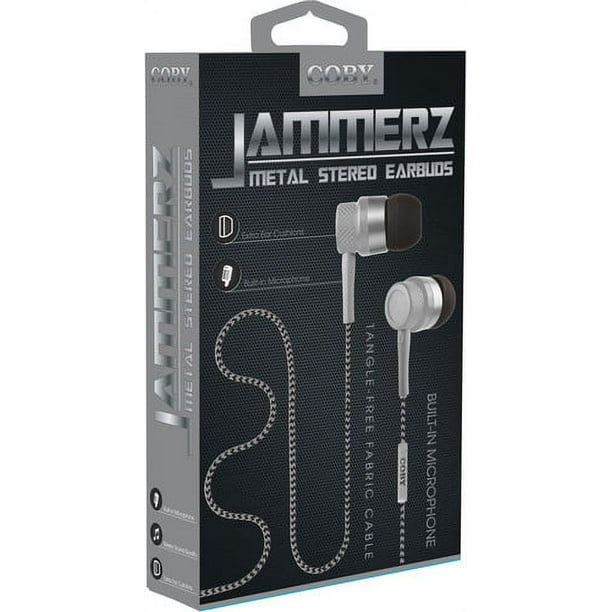 Coby Cve-200-Slv Jammerz Metal Tangle Free Earbuds - Walmart Business Supplies