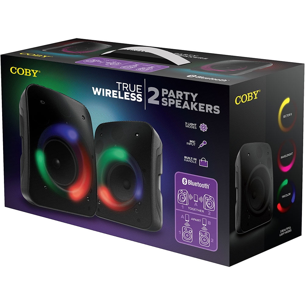 Coby LED Lighting Portable Bluetooth Speaker, Black - Walmart.com