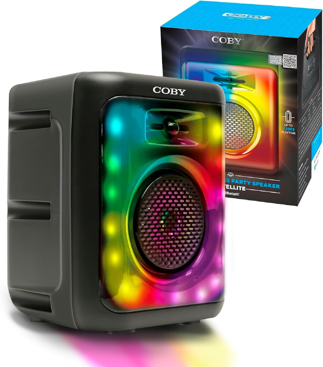 Coby True Wireless Speaker, Portable Bluetooth Speaker with 11 LED ...