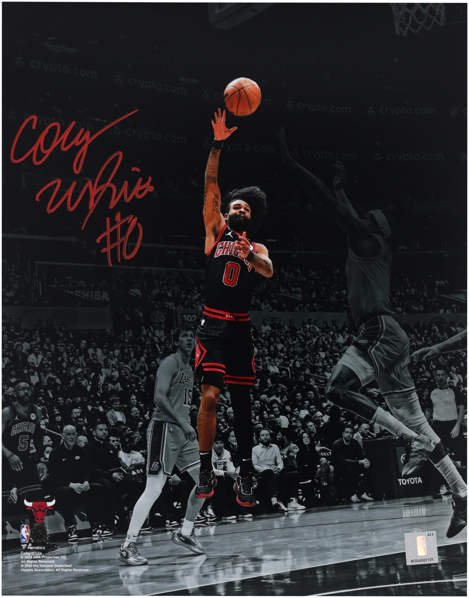 Coby White Chicago Bulls Autographed 11" x 14" Shoots vs. Los Angeles ...