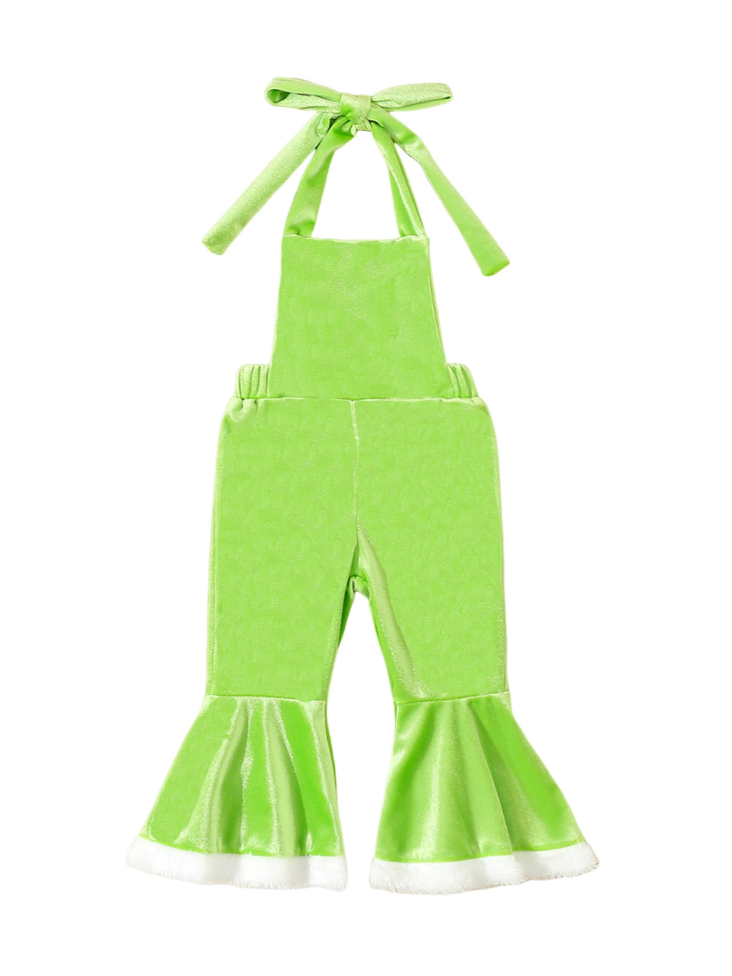 CocMouse Baby Christmas Overalls Velvet Lacing Halter Neck Terry Flare ...