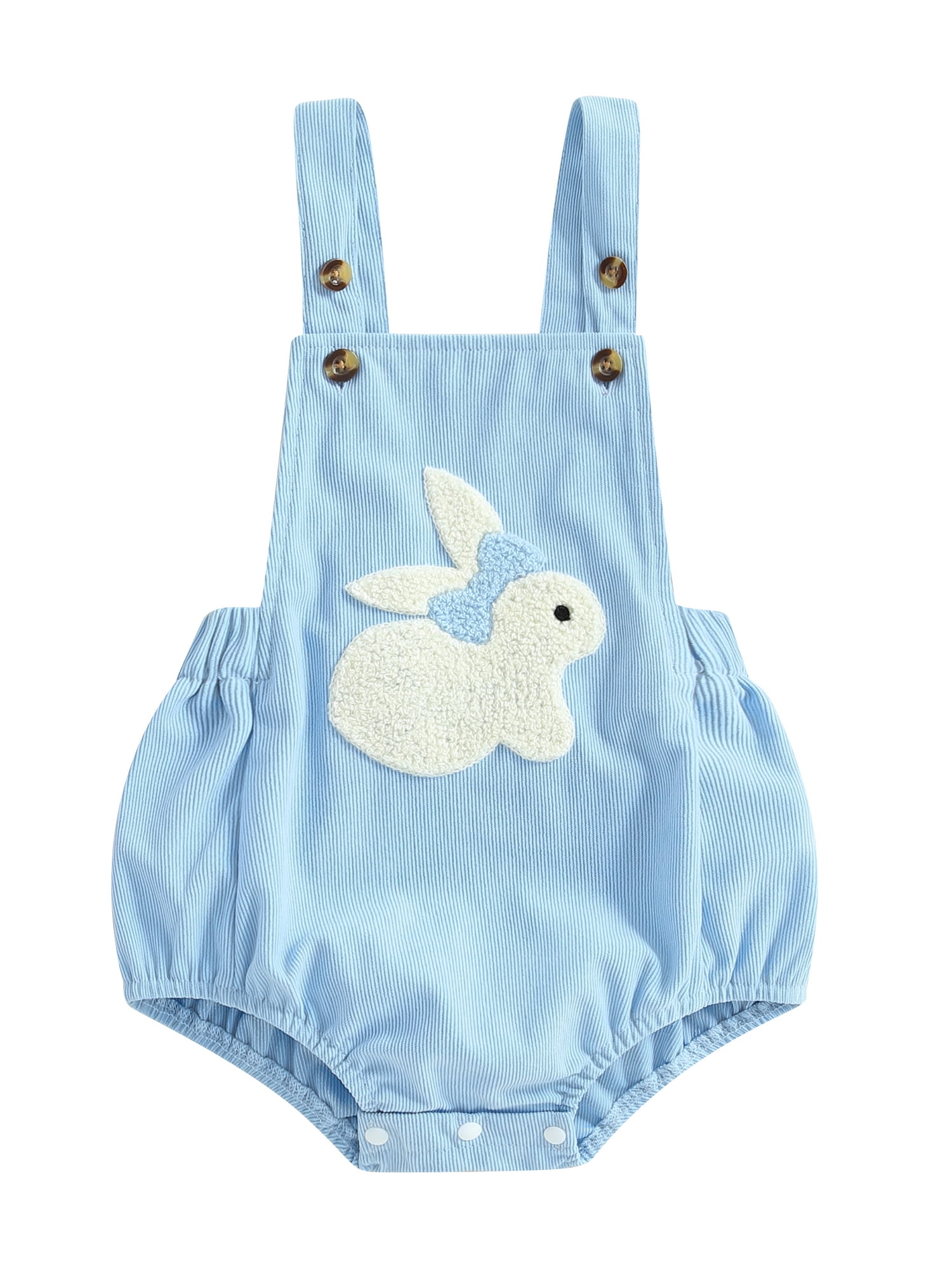 CocMouse Baby Easter Romper Sleeveless Square Neck Bunny Embroidery ...