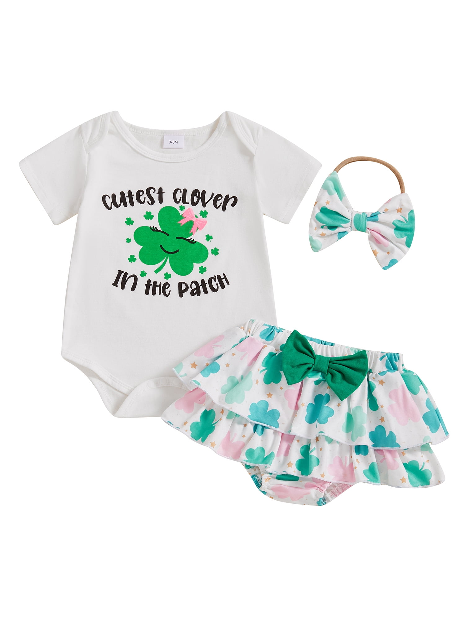 CocMouse Baby Girls Irish Clothes Short Sleeve Romper Shamrock Skorts ...