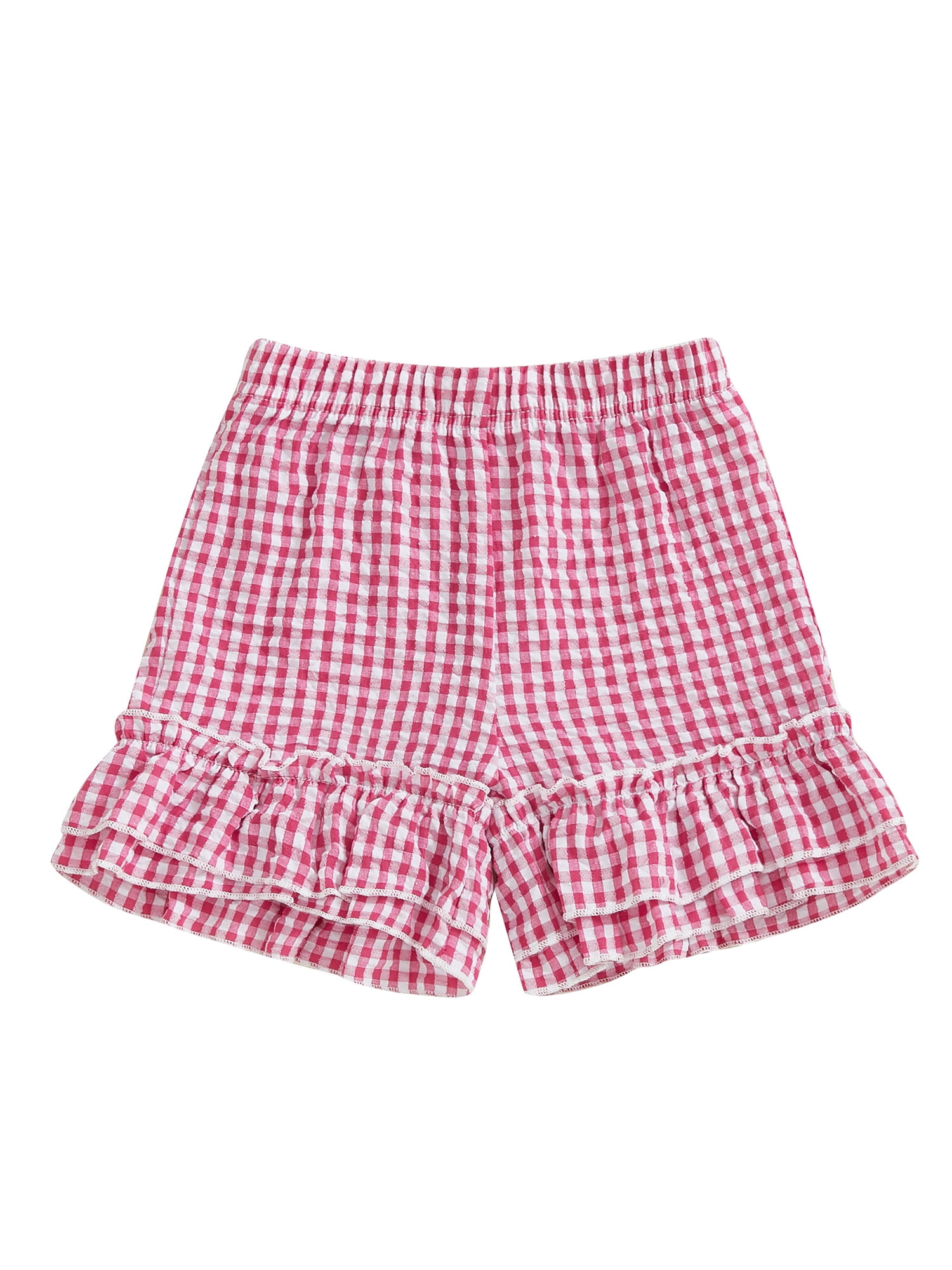 CocMouse Girls Summer Shorts Plaid Ruffled Wide Leg Short Pants Cute ...