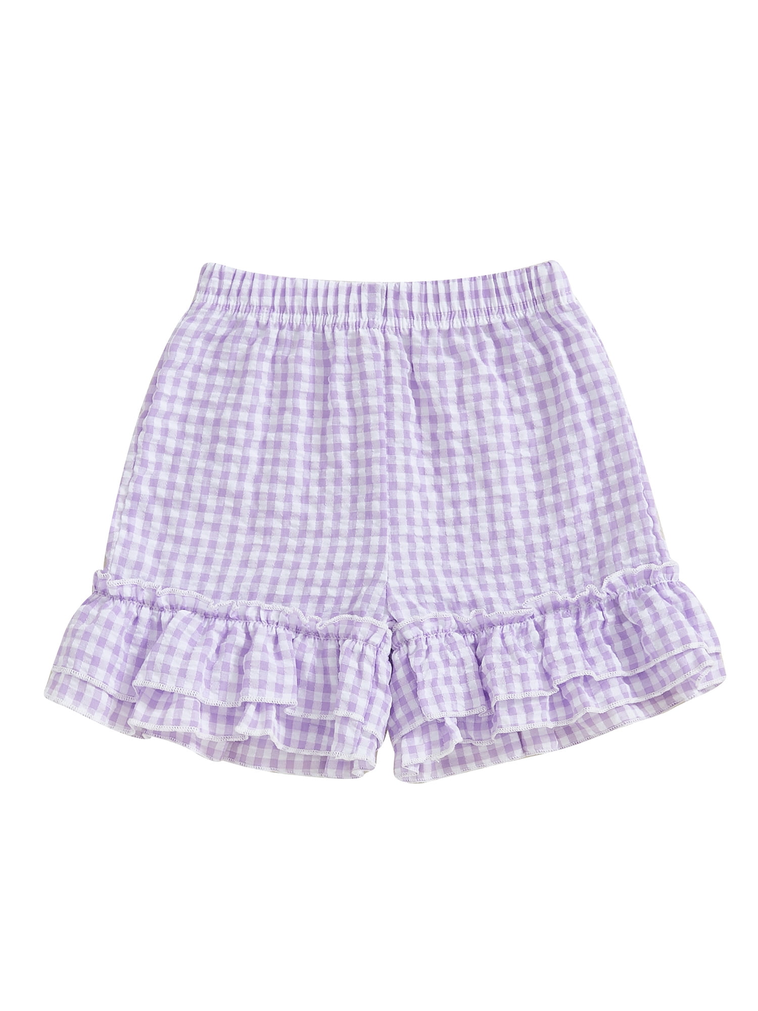 CocMouse Girls Summer Shorts Plaid Ruffled Wide Leg Short Pants Cute ...