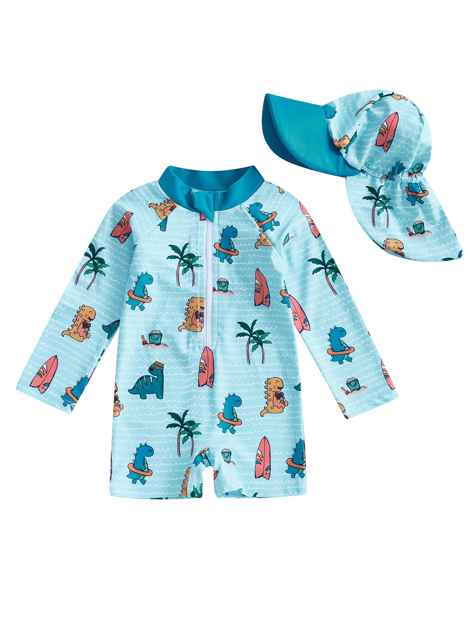 CocMouse Kids Boy Rash Guard Swimsuits Dinosaur Print Bathing Suit with ...