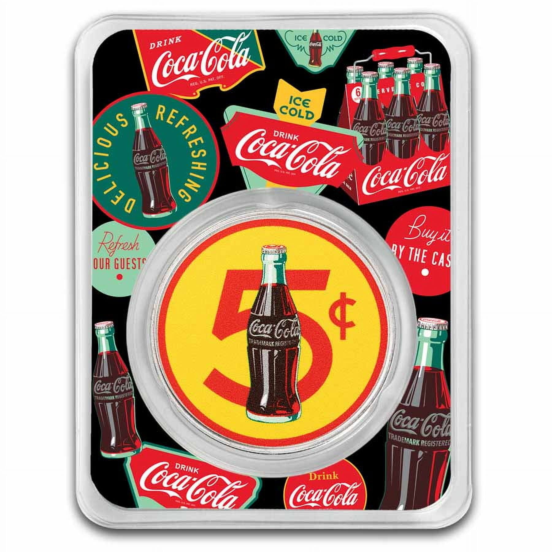 Coca-Cola® 1 oz Silver Colorized Round 5 cent Bottle (in TEP) - Walmart.com