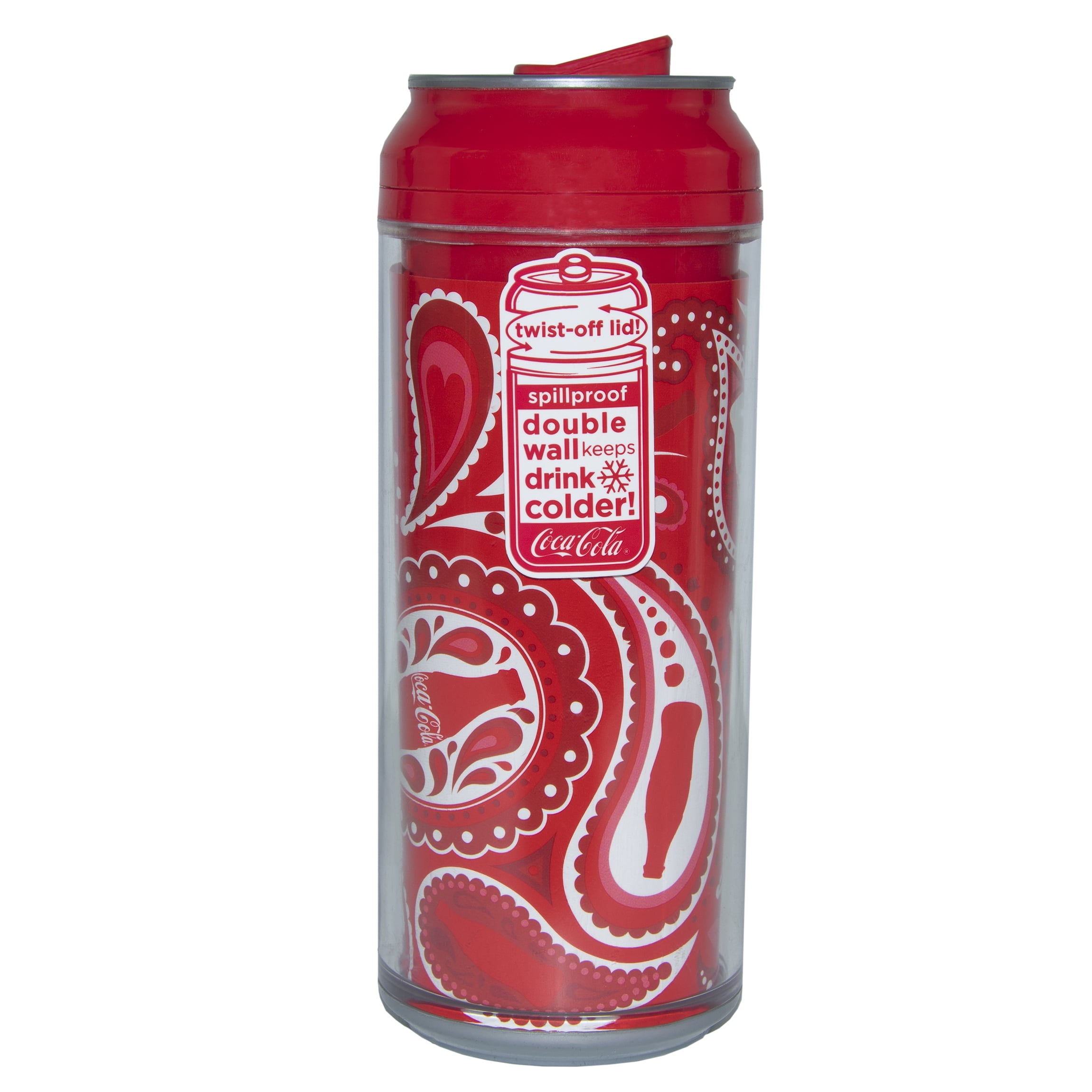 Cool Gear Coca-Cola 16 oz Red Paisley Double Insulated Can Tumbler ...