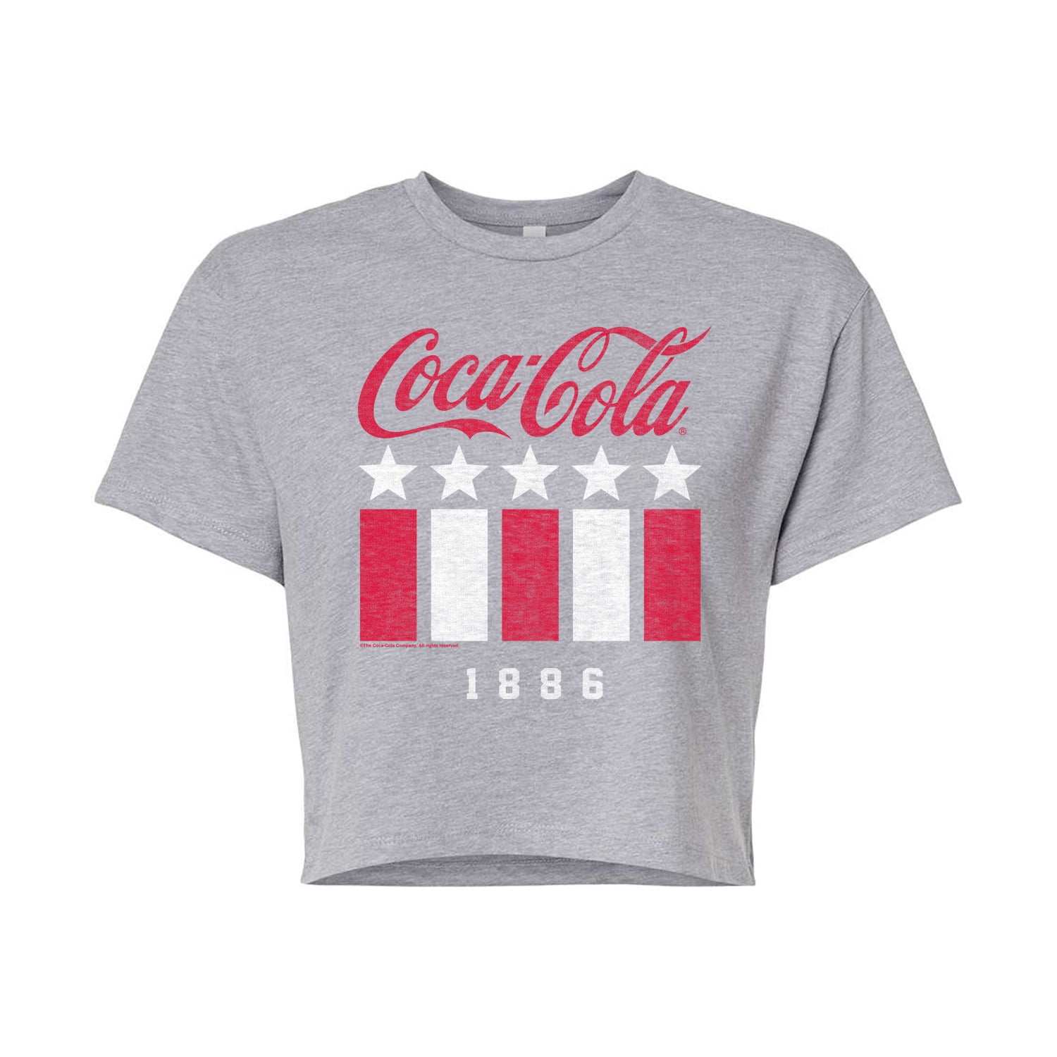 Coca-Cola - 1886 Stars Stripes - Juniors Cropped Cotton Blend T-Shirt ...