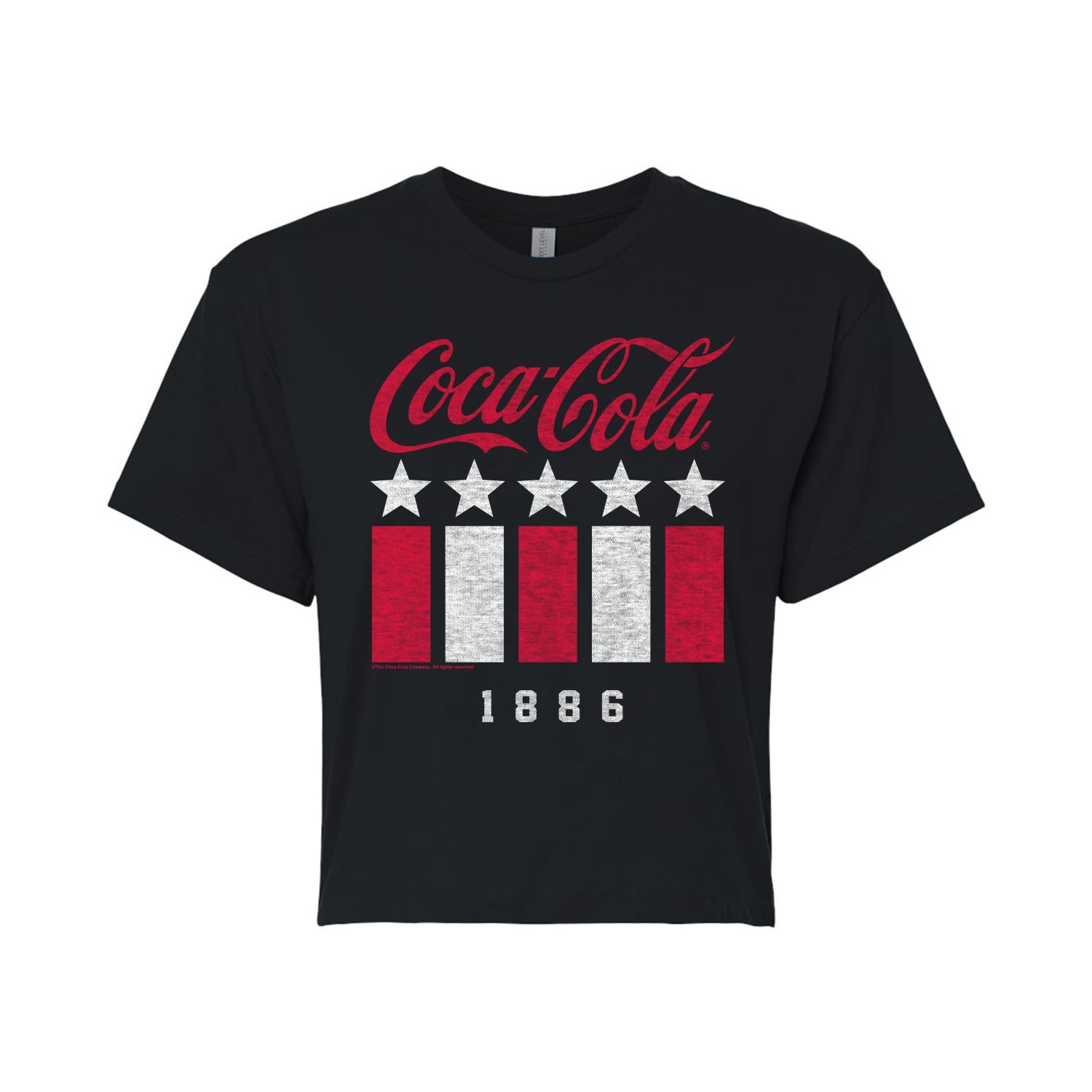 Coca-Cola - 1886 Stars Stripes - Juniors Cropped Cotton Blend T-Shirt ...