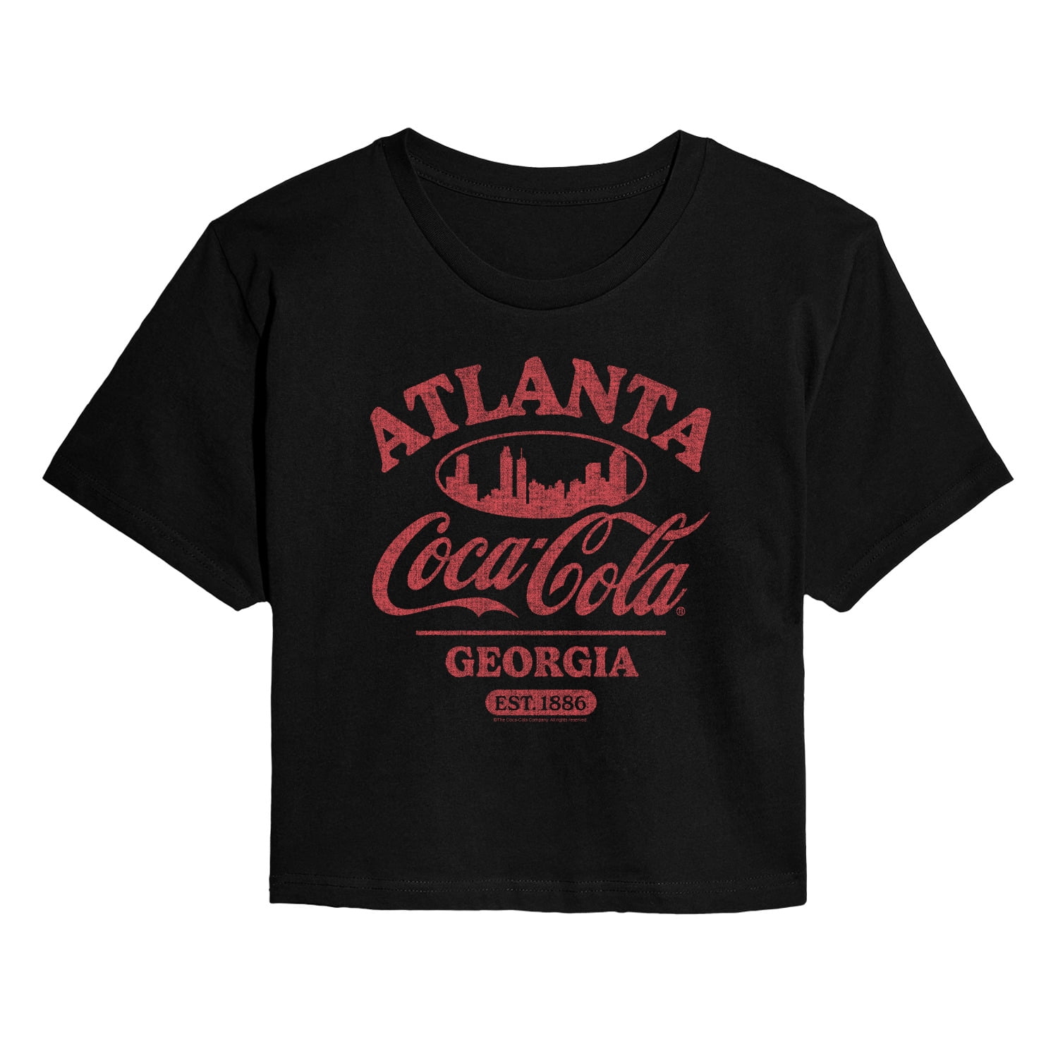 Coca-Cola - Atlanta - Juniors Cropped Graphic T-Shirt - Walmart.com