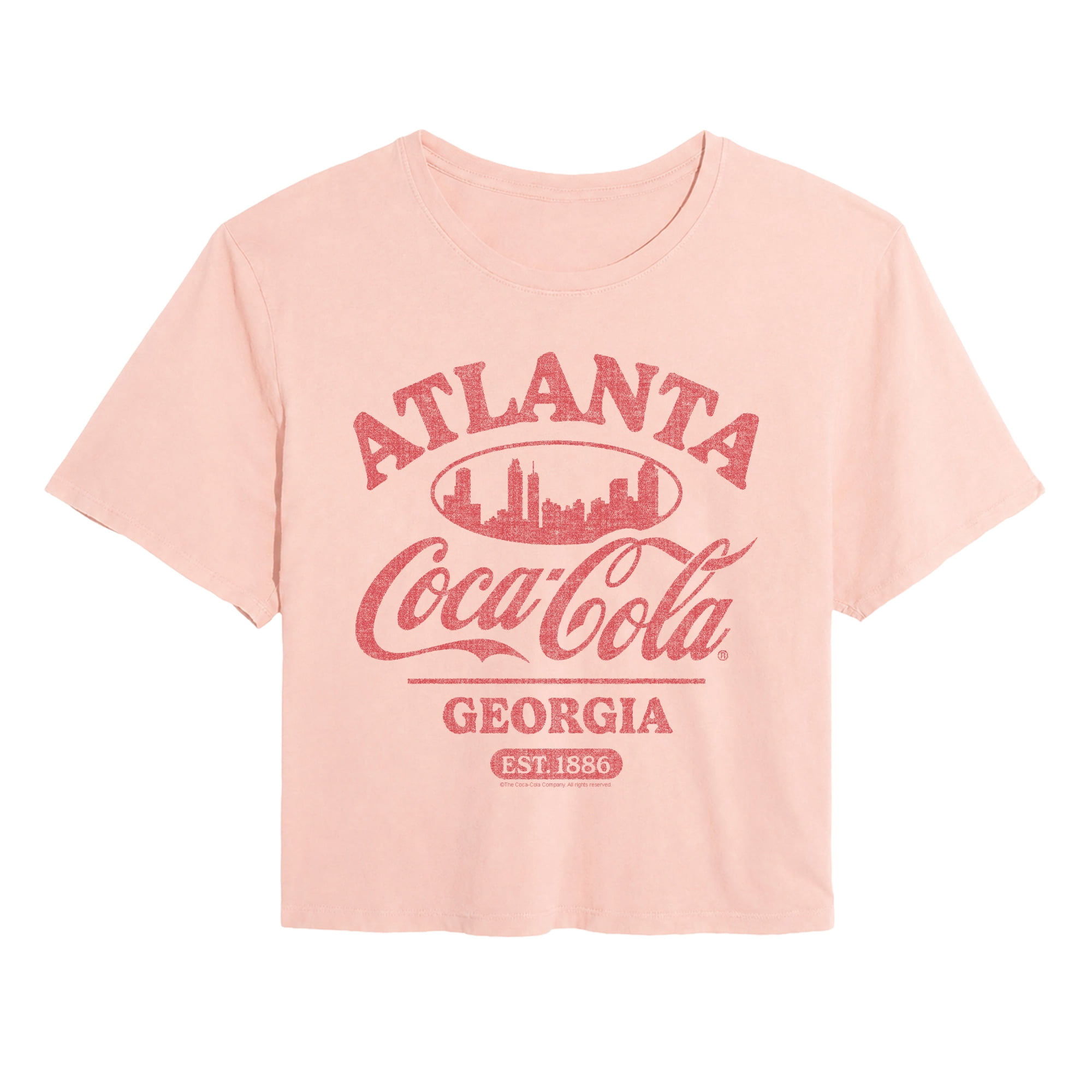 Coca-Cola - Atlanta - Juniors Cropped Graphic T-Shirt - Walmart.com