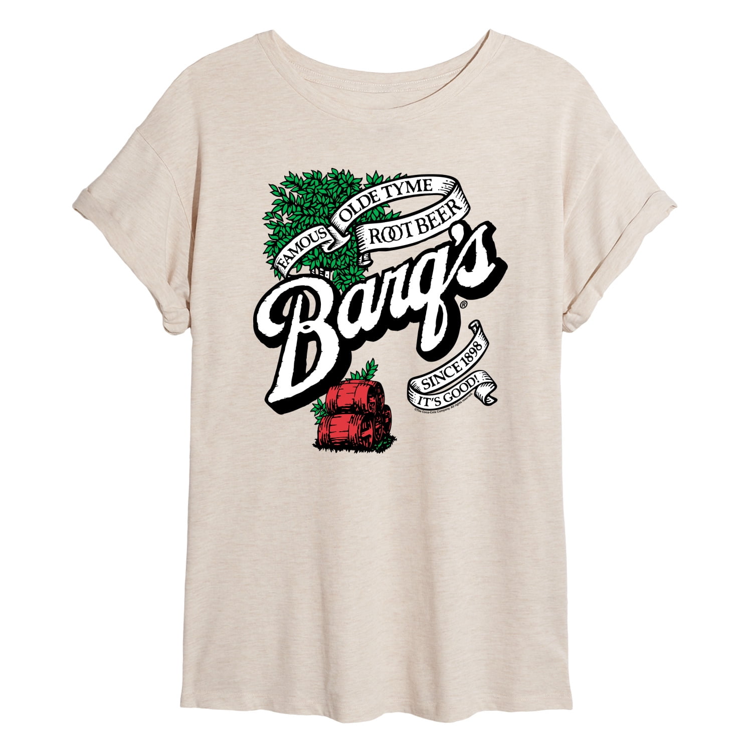 Coca-Cola - Barq's Logo - Juniors Oversized Graphic T-Shirt - Walmart.com