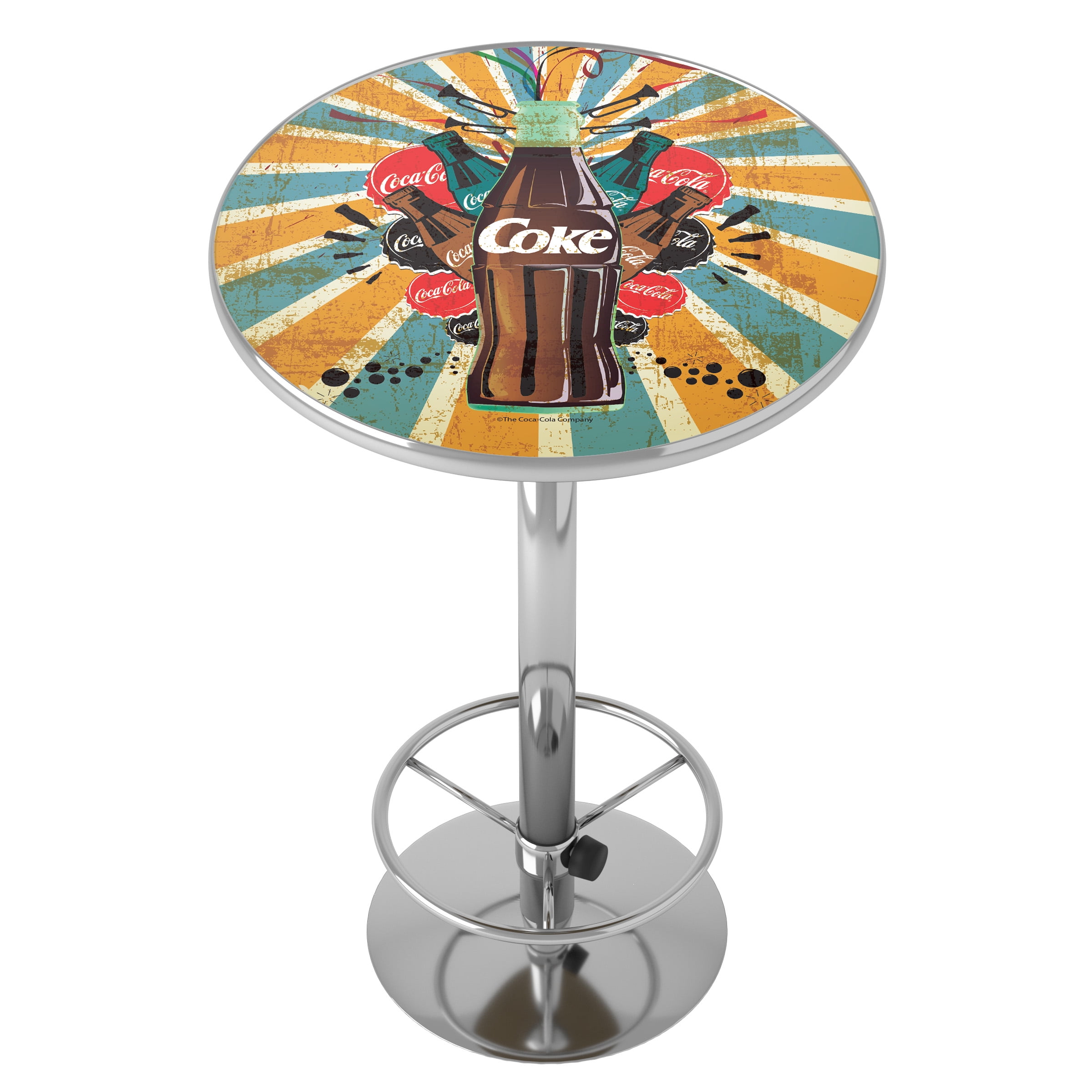 Trademark Gameroom Coca-Cola Bar Table with Adjustable Footrest and ...