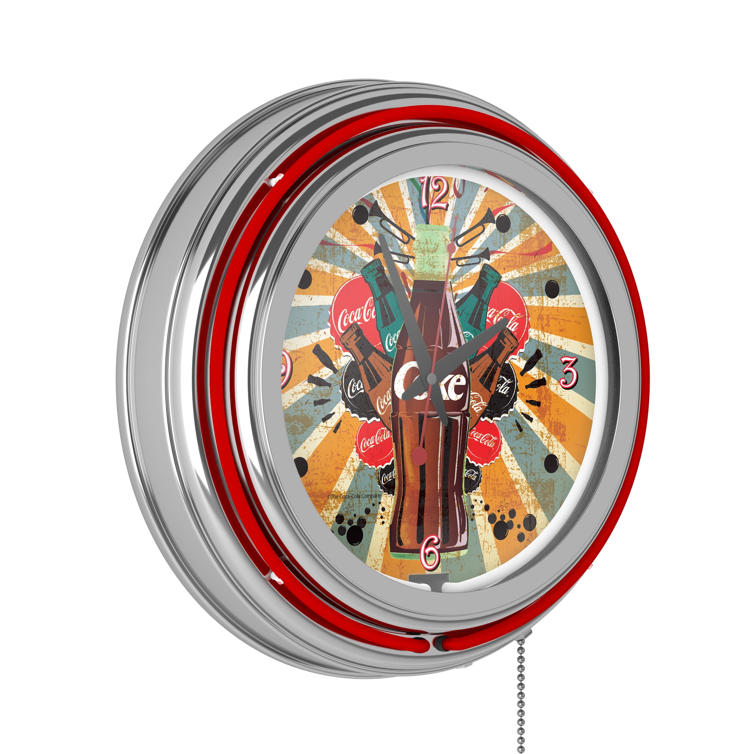 Coca-Cola Color Splash Wall Clock - Neon Analog Clock - 14.5 x ...