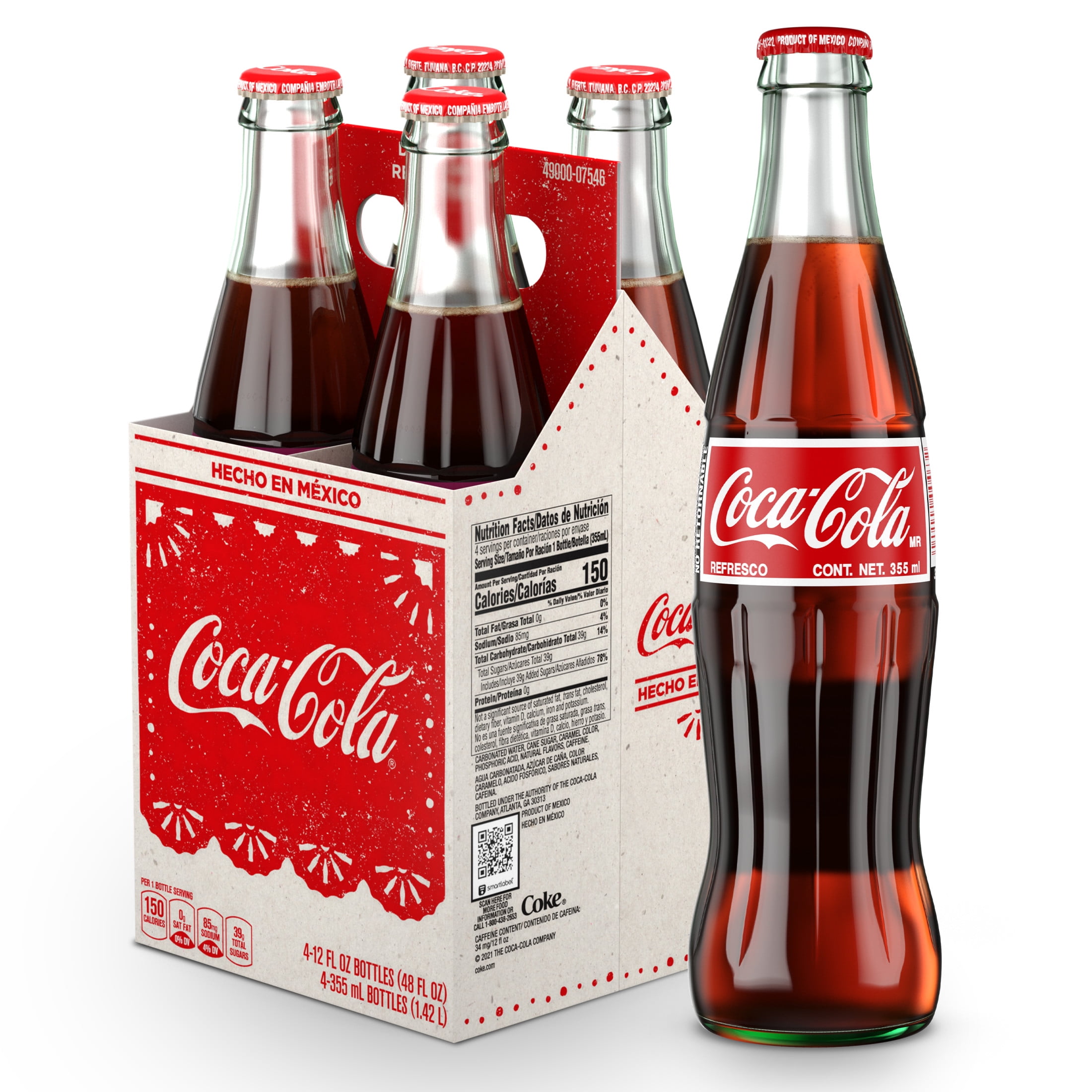 Coca-Cola Mexican Original Taste Soda Pop, Made with Real Cane Sugar ...
