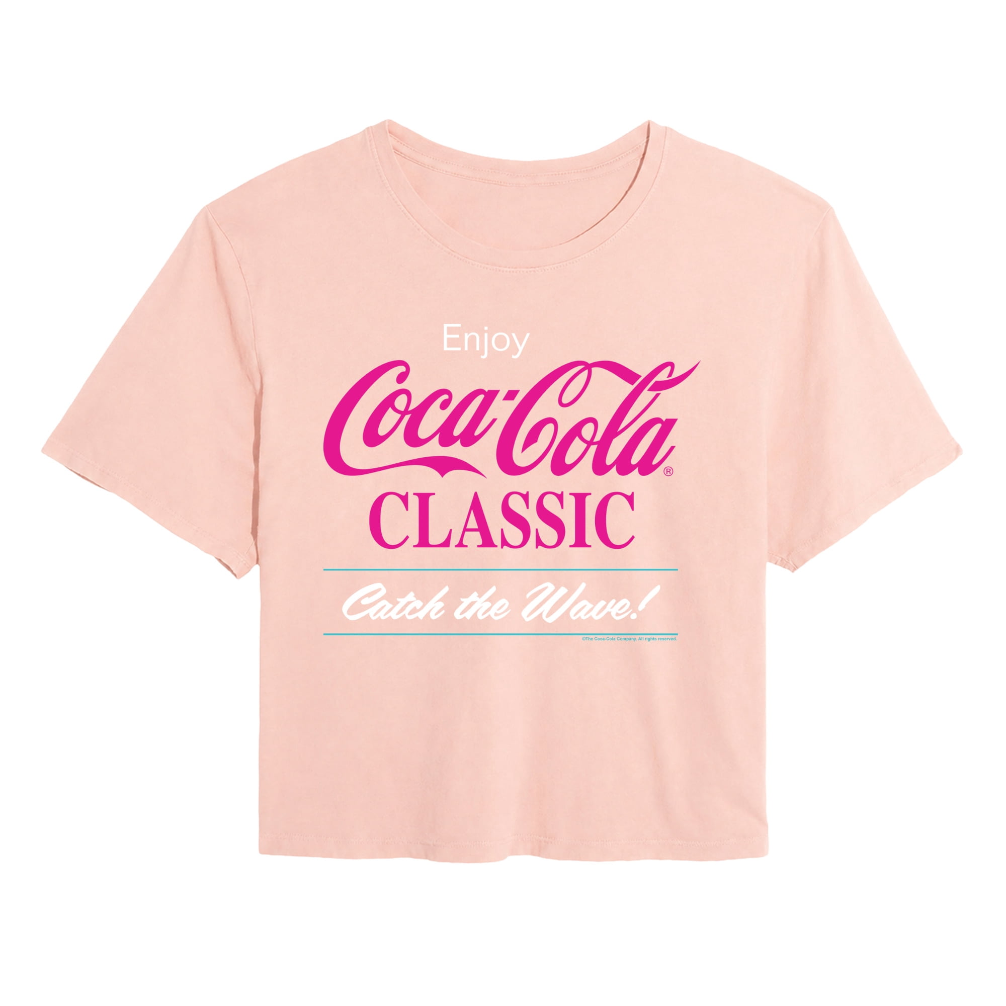 Coca-Cola - Catch The Wave - Juniors Cropped Graphic T-Shirt - Walmart.com