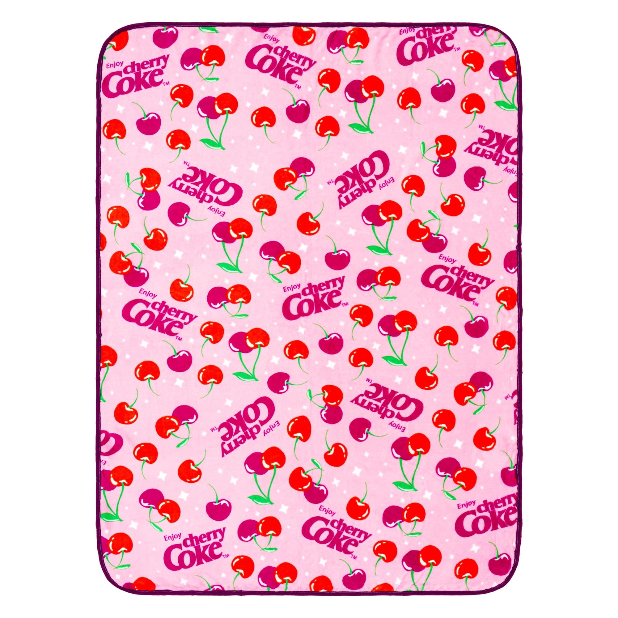 Coca Cola Cherry Coke Logo Collage Fleece Throw Blanket 45 X 60