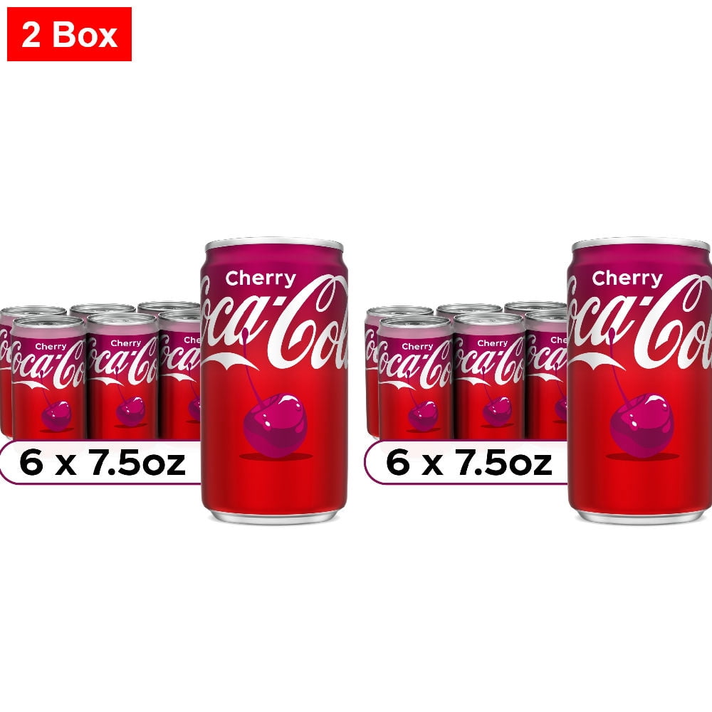 Coca-Cola Cherry Soda Mini Cans 6 CT / 7.5 fl oz - 2 Box - Walmart.com