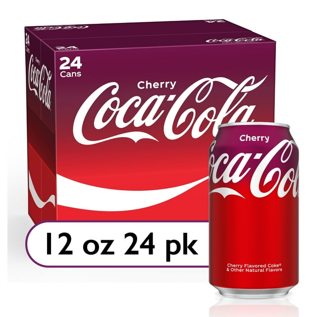 Coca-Cola Cherry Soda Pop, 12 fl oz, 24 Pack Cans - Walmart.com