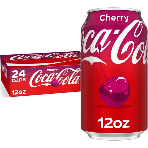 Coca-Cola Cherry Soft Drink, Refreshing Soda Pop, 12 fl oz, 24 Pack ...