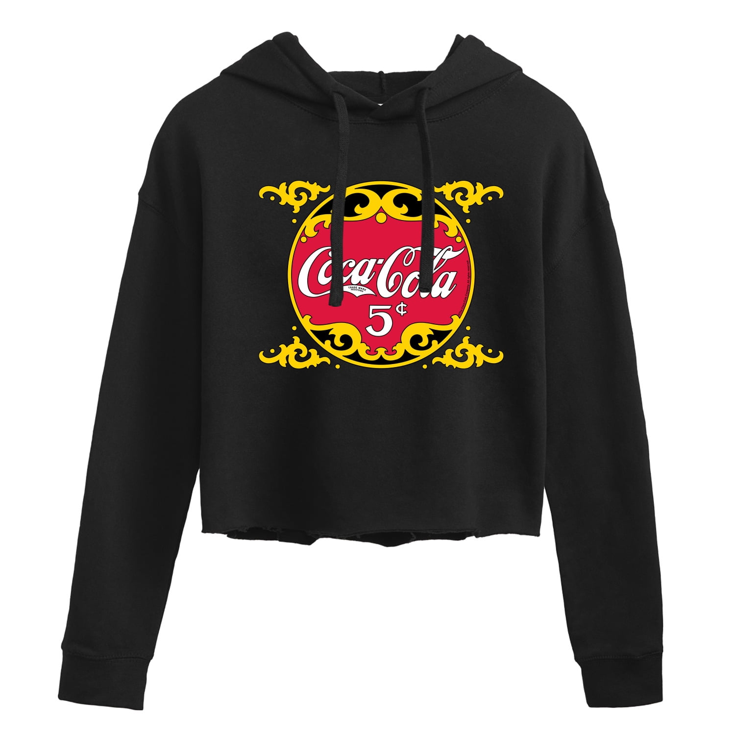 Coca-Cola - Coca Cola Heritage Logo - Juniors Cropped Fleece Hoodie ...
