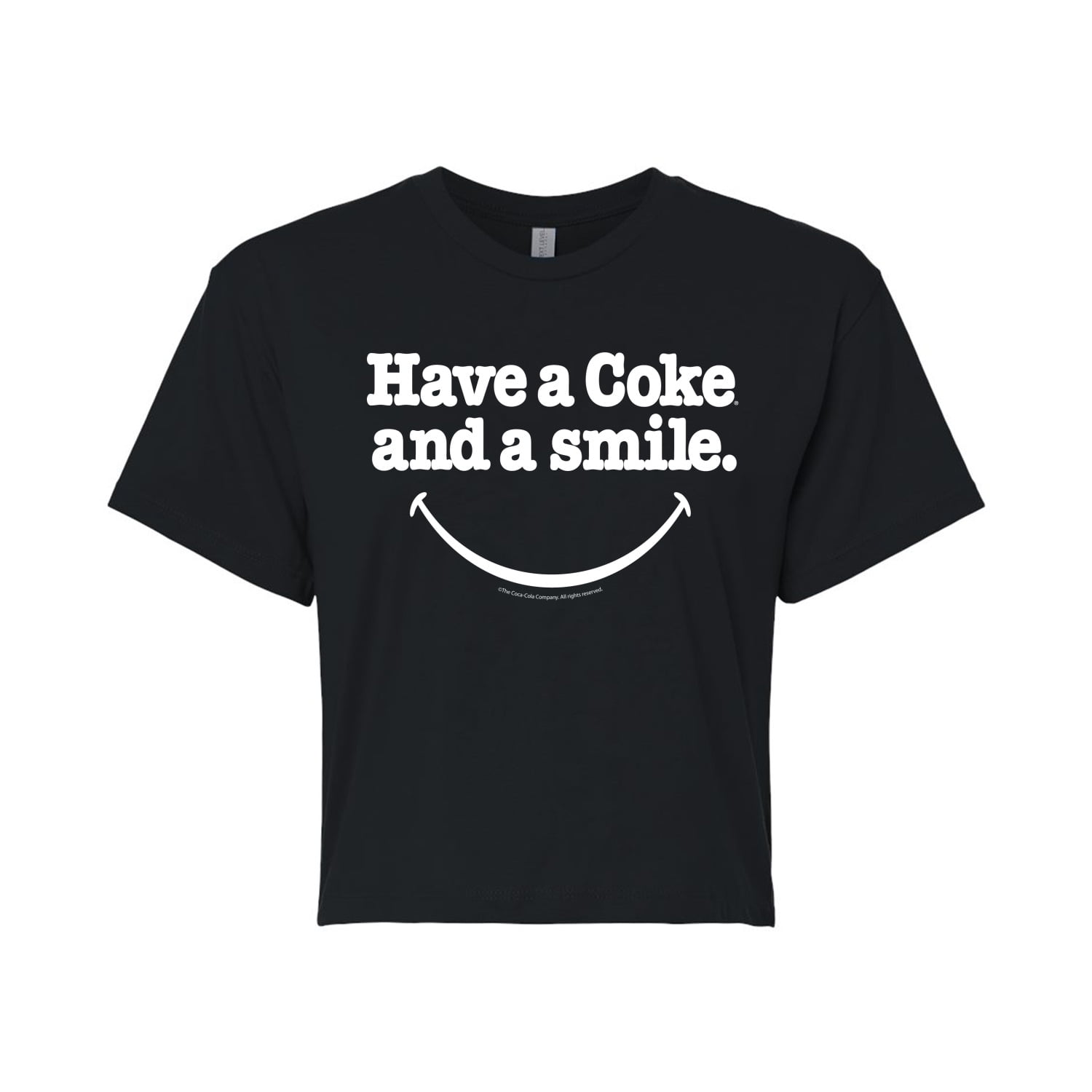 Coca-Cola - Coke And A Smile Mouth - Junior's Cropped T-Shirt - Walmart.com