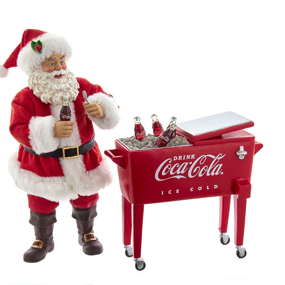 Kurt Adler Fabriché™ Coca-Cola Santa with Table Cooler, 10.5-inch ...
