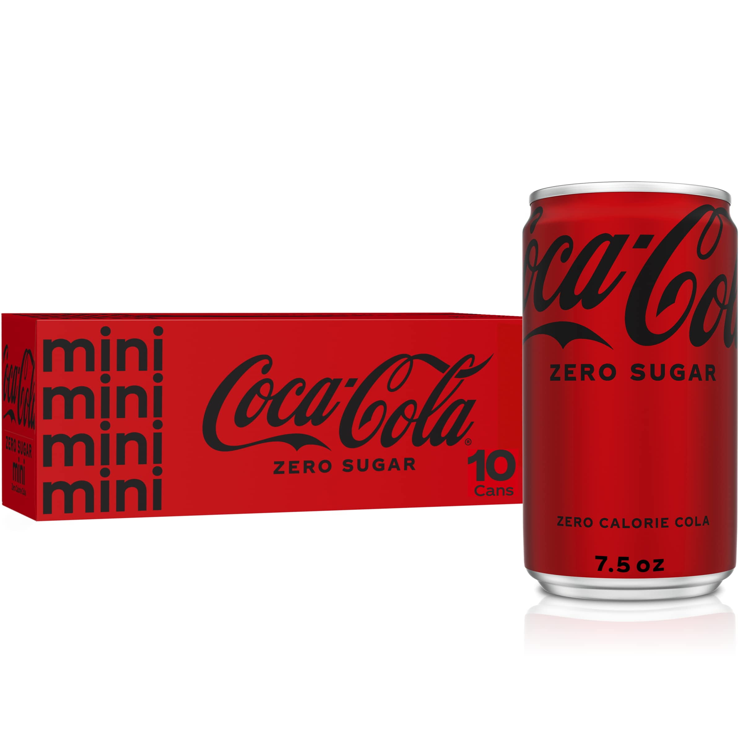 Coca-Cola Coke Zero Sugar Diet Soda Soft Drink, 7.5 Fl Oz, 10 Pack ...
