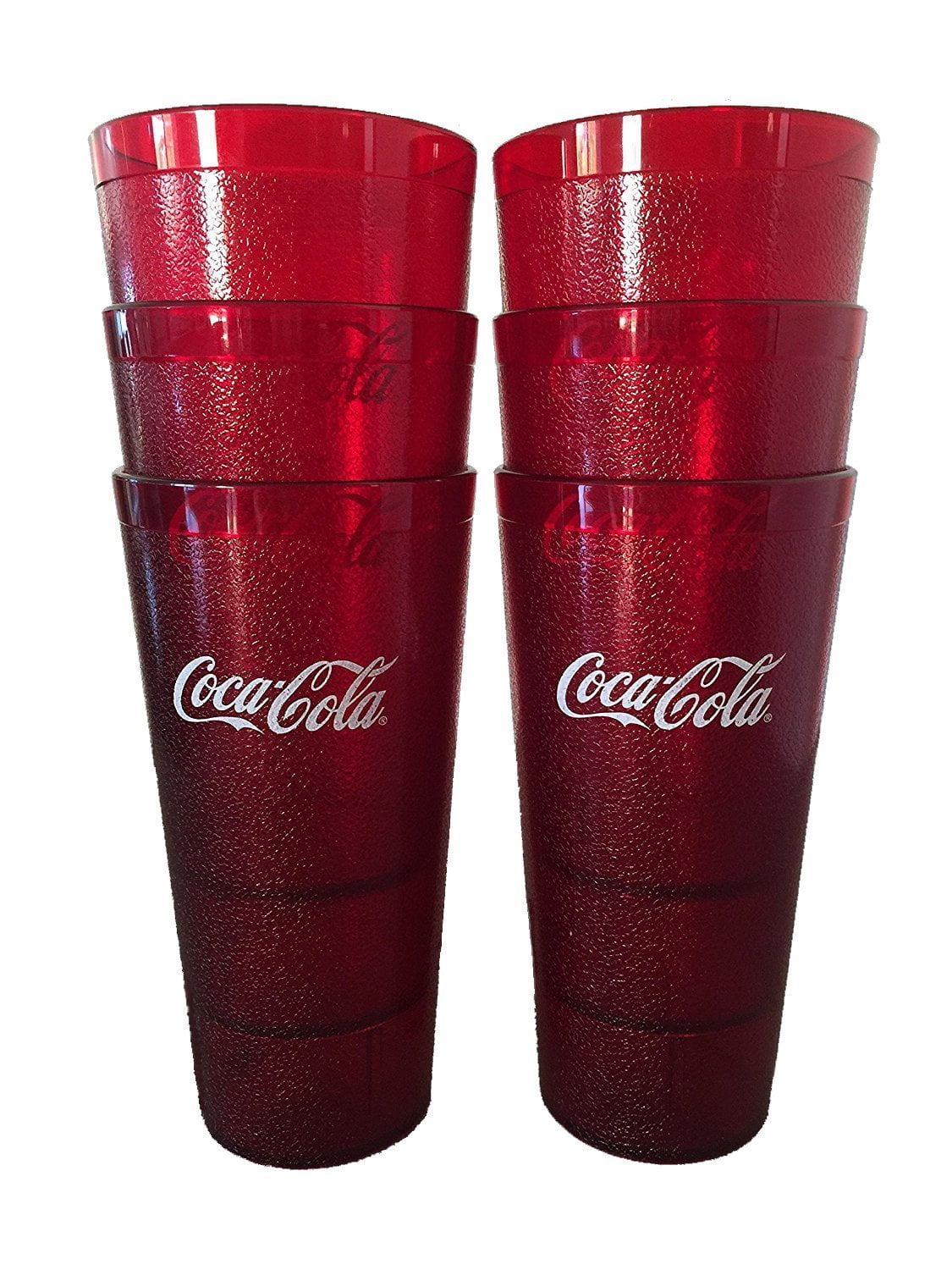 Carlisle Coca-Cola Red Plastic Tumblers, 24-Oz Restaurant Grade, Set of ...